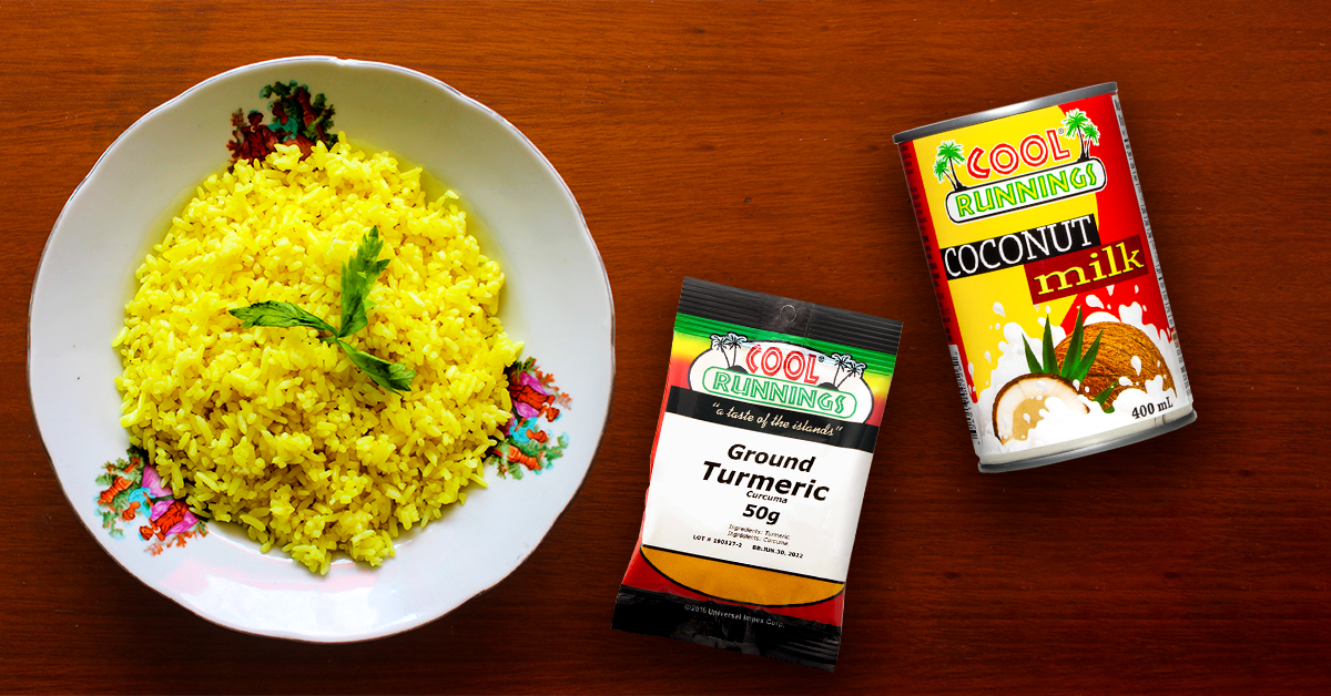 Coconut Turmeric Rice |Cool Runnings Foods